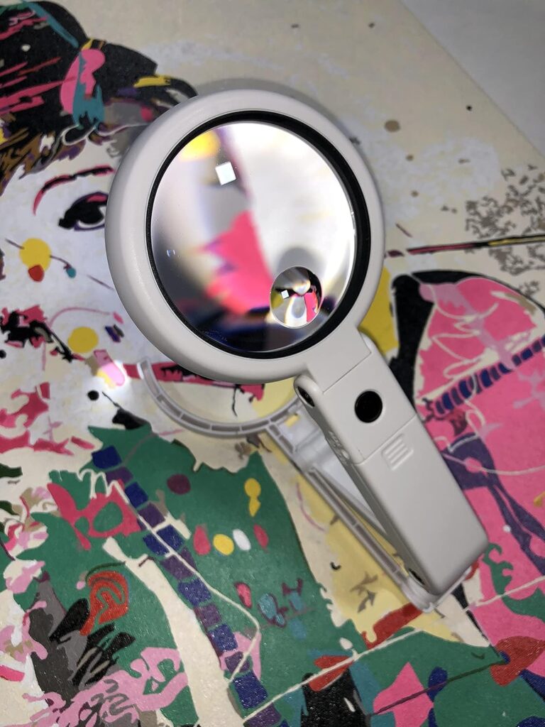 Magnifying glass with a stand for a table with a diameter of 75 mm and ...