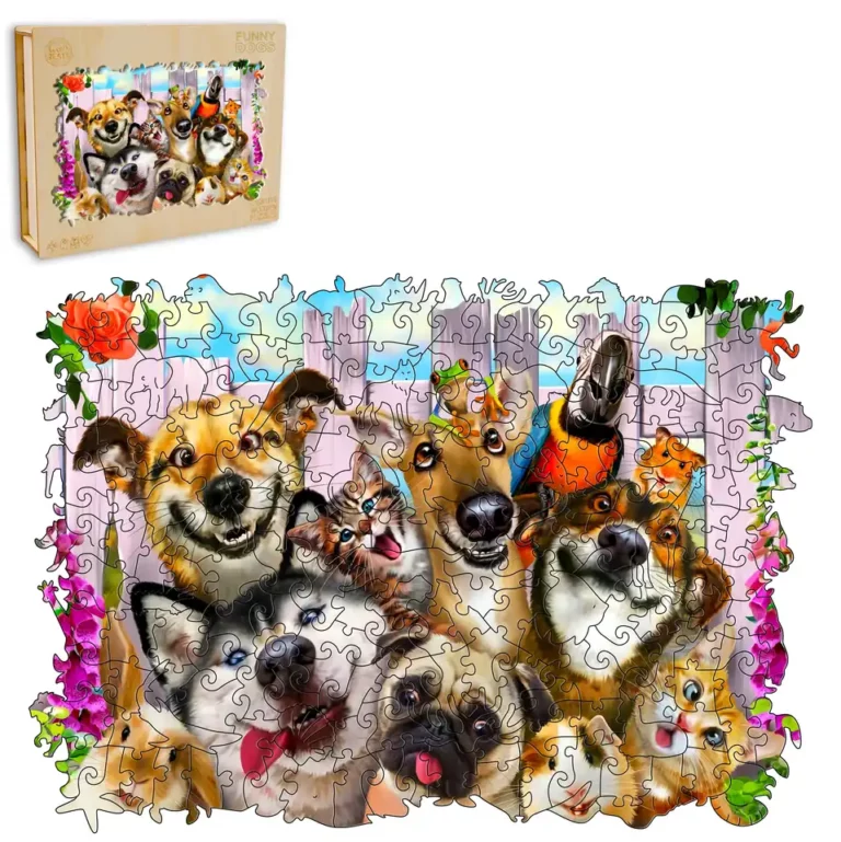 Special wooden puzzle funny dogs - wooden puzzle for adults and ...